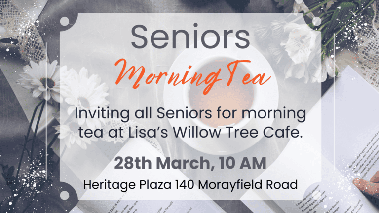 Banner for event 'Seniors Morning Tea' at Caboolture Baptist Church